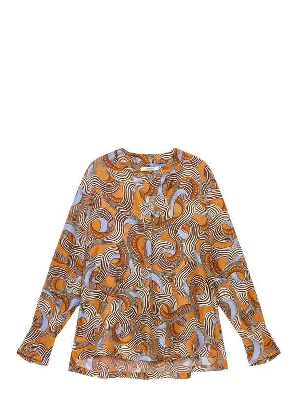 Malìparmi V-neck Long Sleeve Shirt - Orange