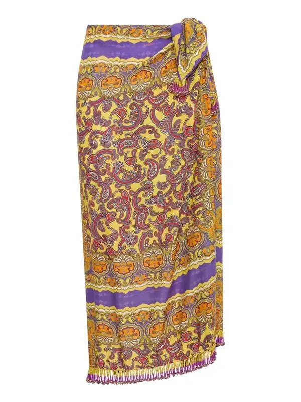 Malìparmi Paisley-print Midi Skirt - Yellow