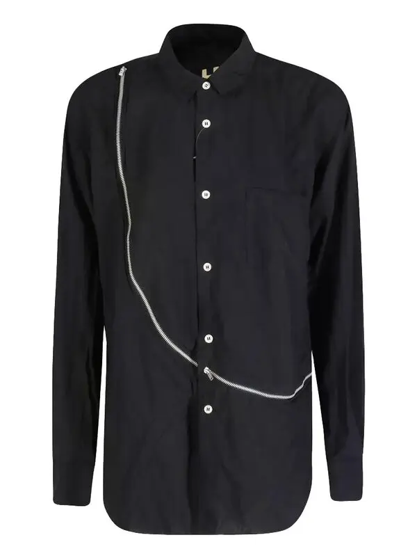 Comme Des Garçons Asymmetric Zip-detail Shirt - Black