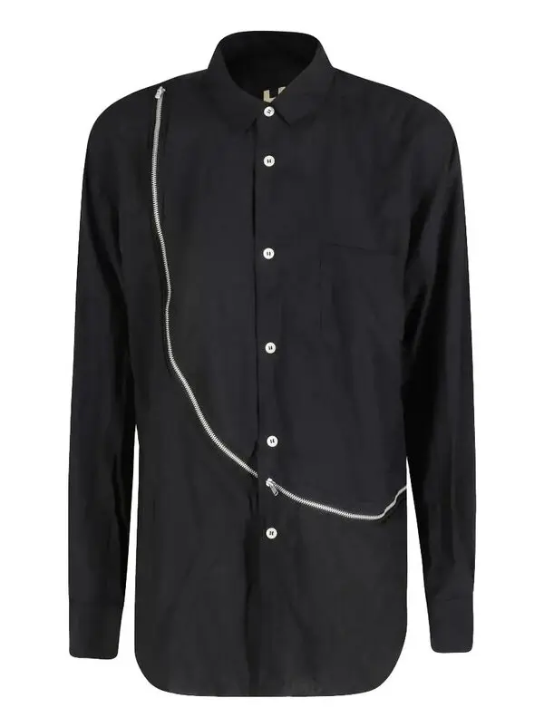 Comme Des Garçons Asymmetric Zip-detail Shirt - Black