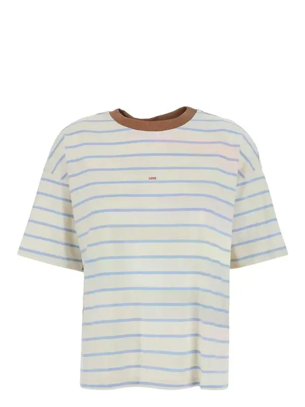 MERCI Striped Crew-neck T-shirt - Neutrals
