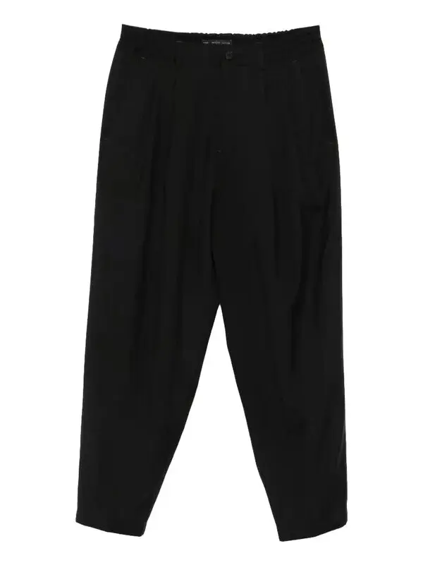 LOW BRAND Pleated Elasticated-waistband Trousers - Black