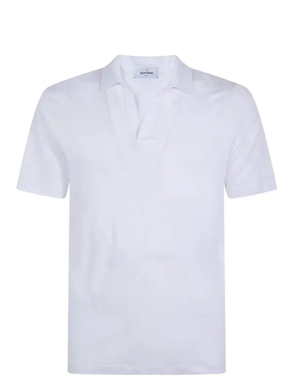 GRAN SASSO V-neck Polo Shirt - White