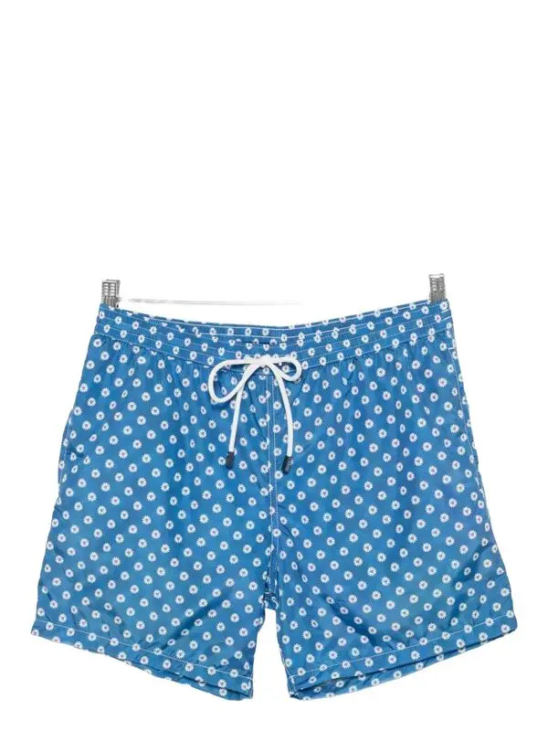 BARBA NAPOLI Floral-print Swim Shorts - Blue