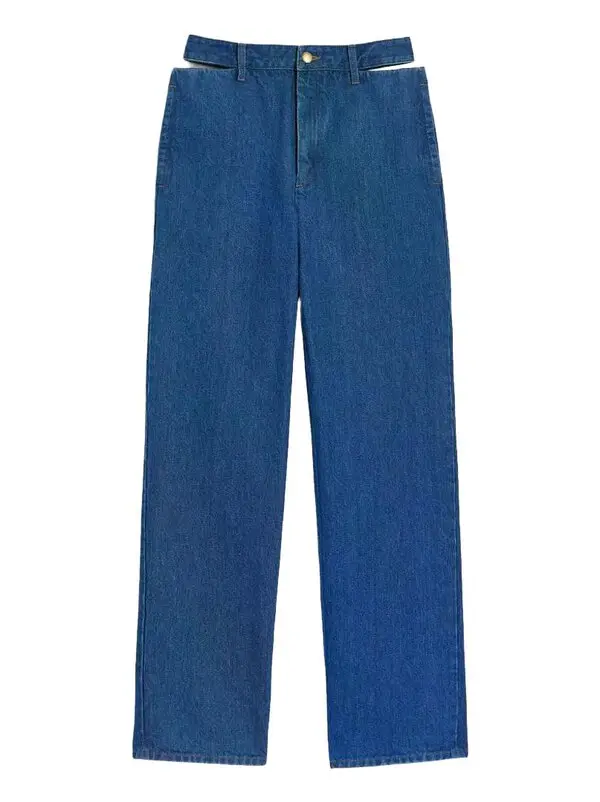 JIL SANDER Cut-out Straight Leg Jeans - Blue