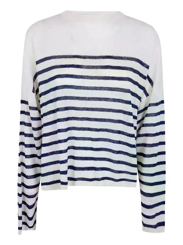 Majestic Filatures Horizontal-stripe Sweater - White