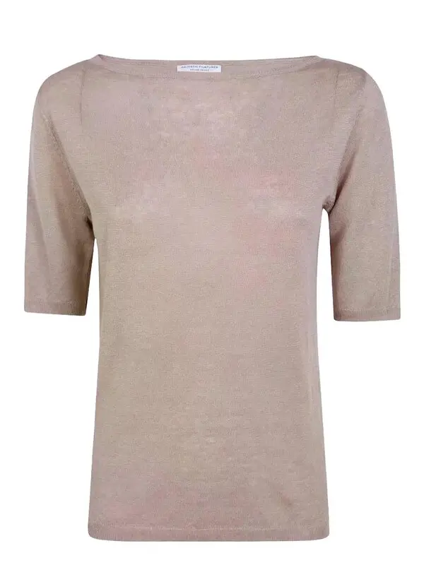 Majestic Filatures Fine-knit Boat-neck T-shirt - Neutrals