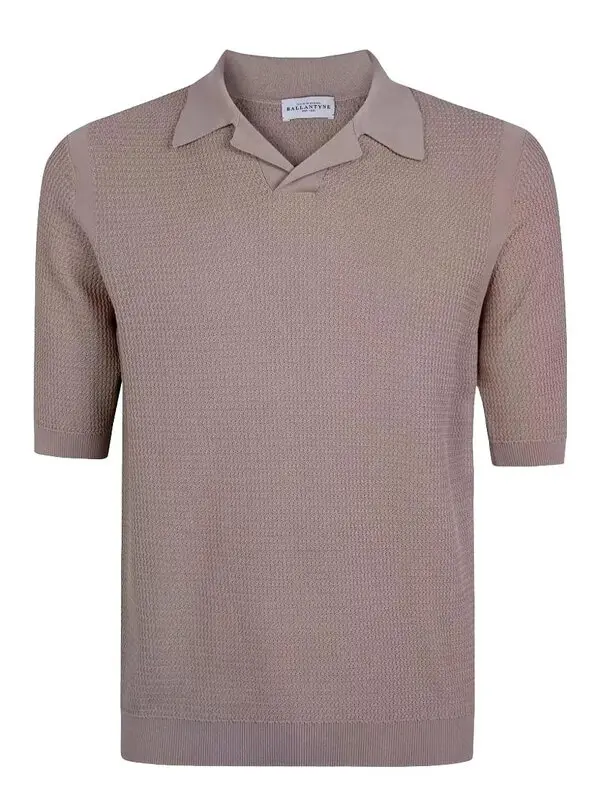 BALLANTYNE Waffle-knit Collared T-shirt - Neutrals