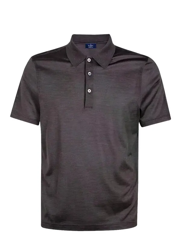 BARBA NAPOLI Silk Polo Shirt - Brown