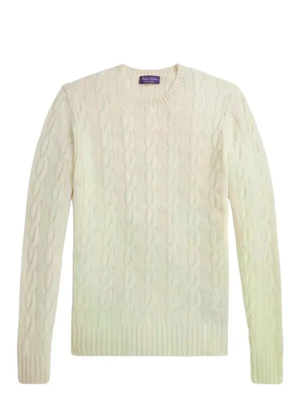 Ralph Lauren Purple Label Cable-knit Cashmere Sweater - White