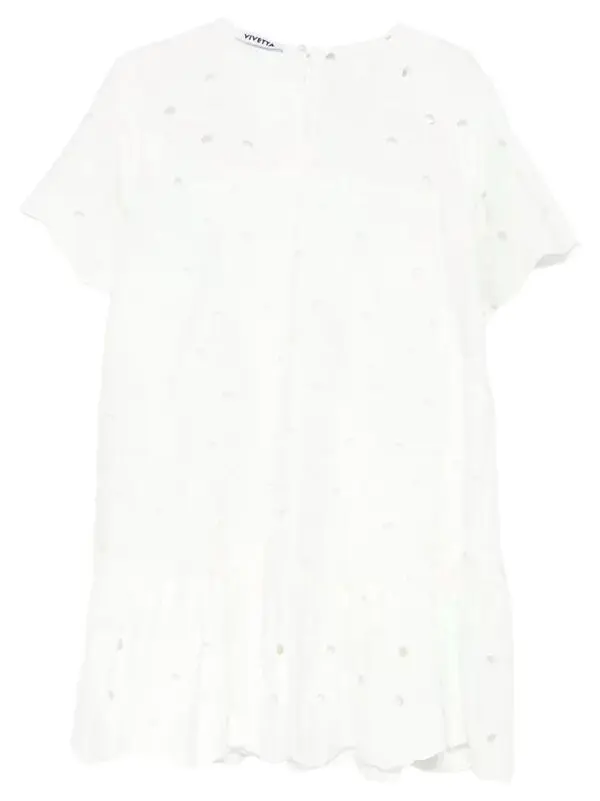 Vivetta Broderie-anglaise Ruffled Mini Dress - White