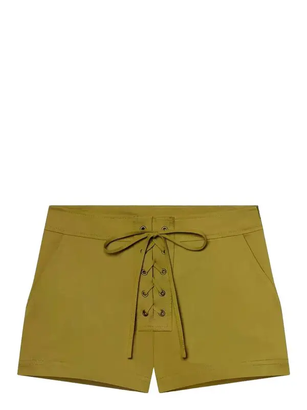 A.L.C. Leon Lace-up Eyelet Shorts - Green