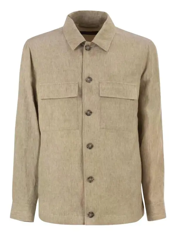 Peserico Linen Patch-pockets Jacket - Neutrals