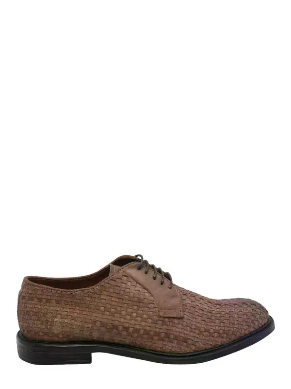 PAWELK'S Daddy Woven Suede Derby Shoes - Brown