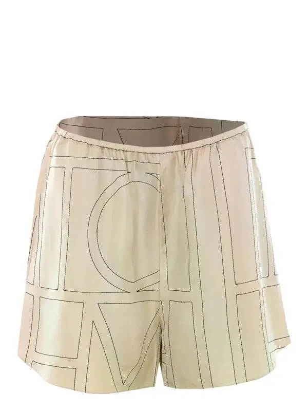 TOTEME Monogram Print Shorts - Neutrals