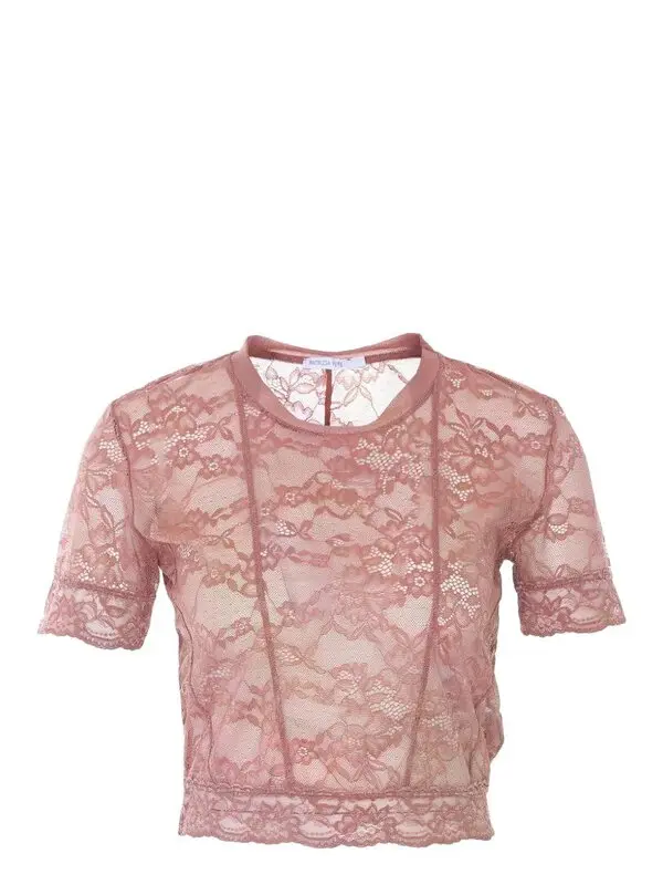 Patrizia Pepe Lace Embroidered T-shirt - Pink