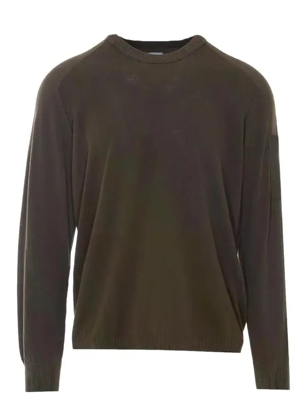 C.P. COMPANY Lens-detail Round-neck Sweater - Green