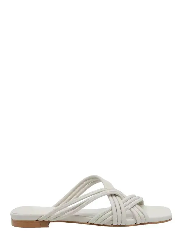 ANGEL ALARCON Strap Square-toe Sandals - Neutrals