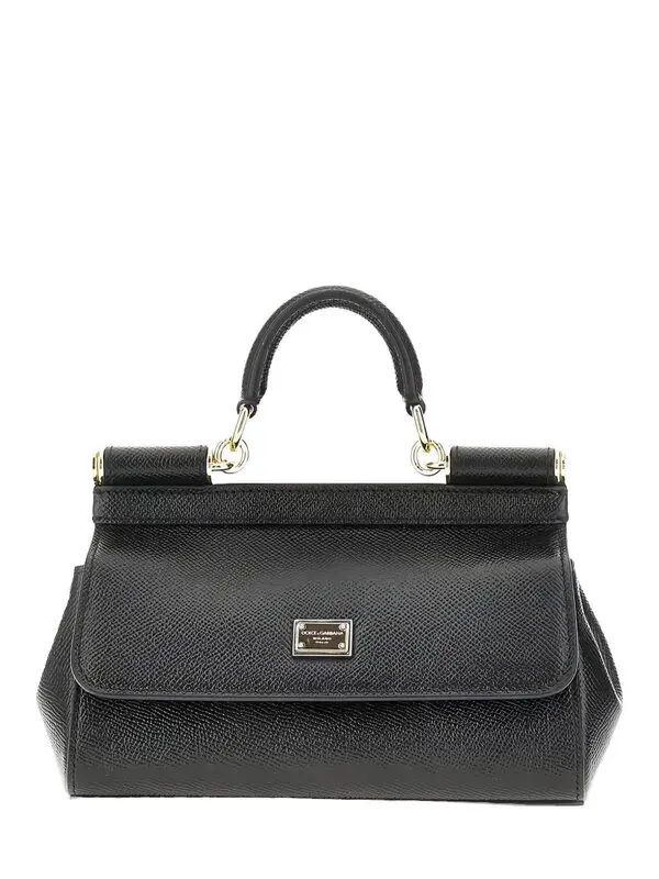 Dolce & Gabbana Mini Sicily Grained-leather Tote Bag - Black