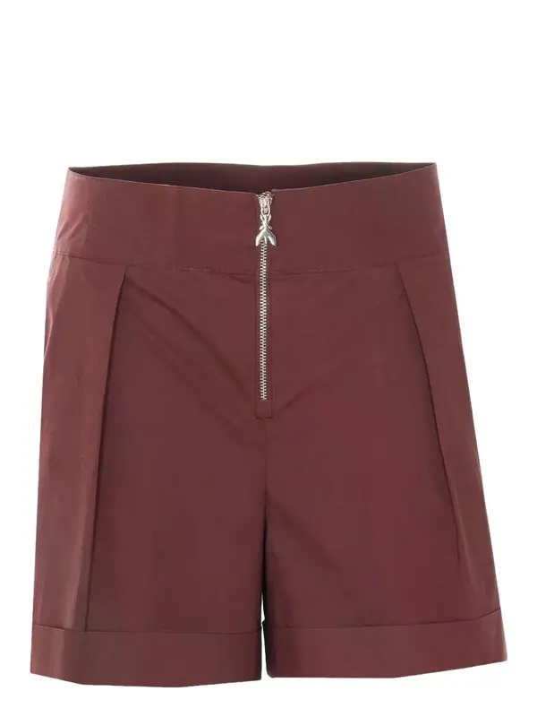 Patrizia Pepe Pleated Cotton Shorts - Brown