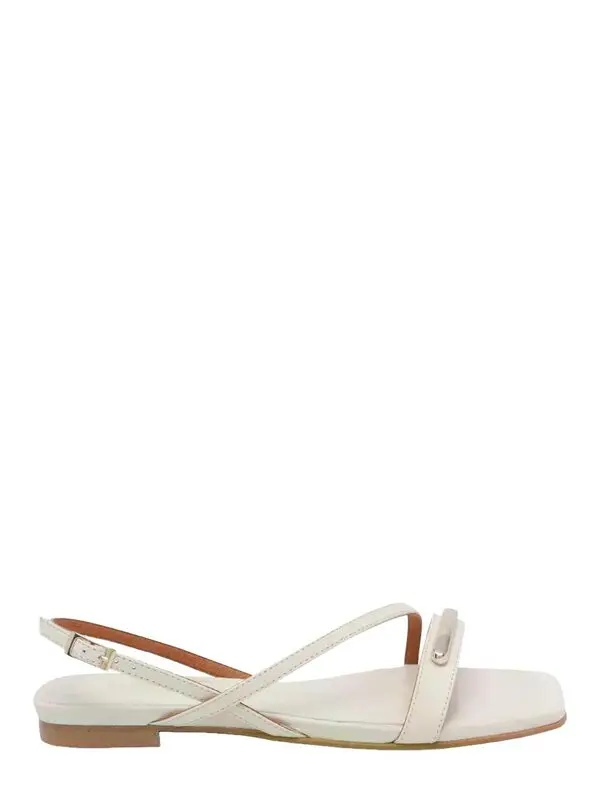 ANGEL ALARCON Greta Leather Sandals - Neutrals
