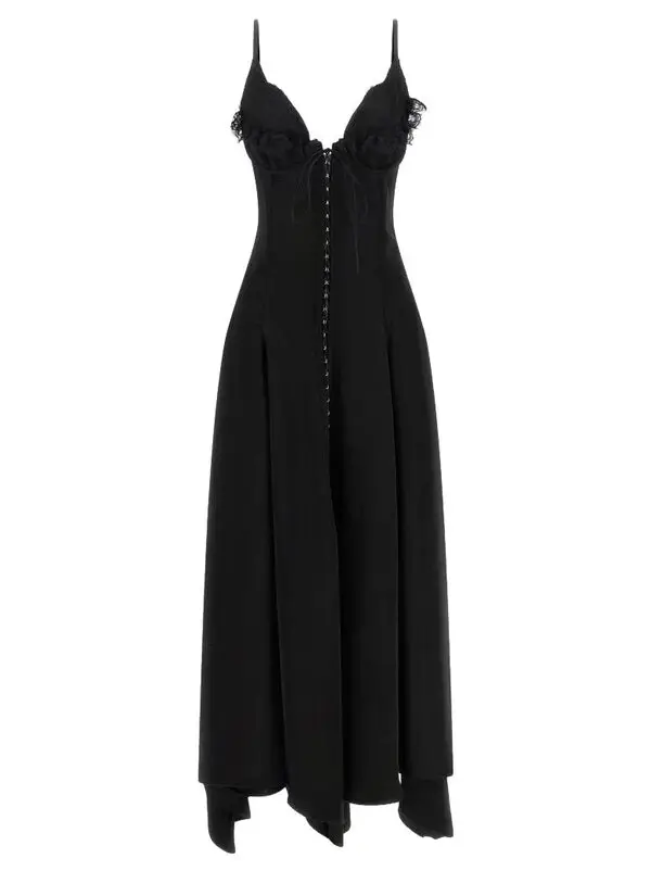 Alexander McQueen Gancini Lace-insert Dress - Black