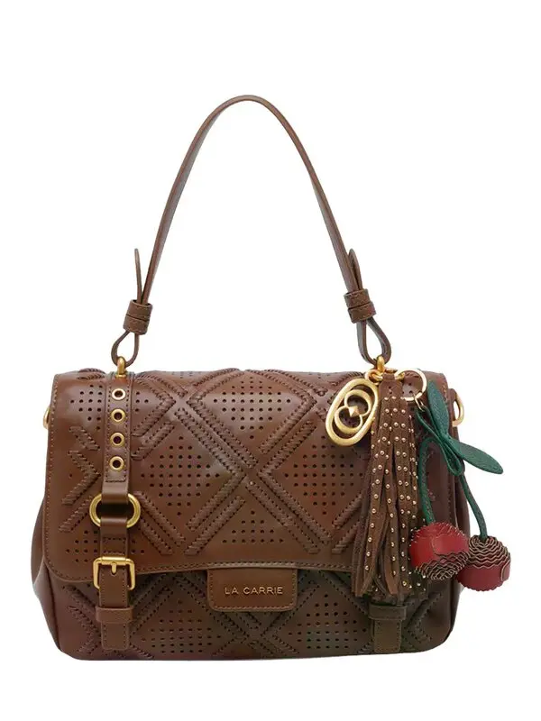 LA CARRIE Labyrinth Atena Leather Shoulder Bag - Brown