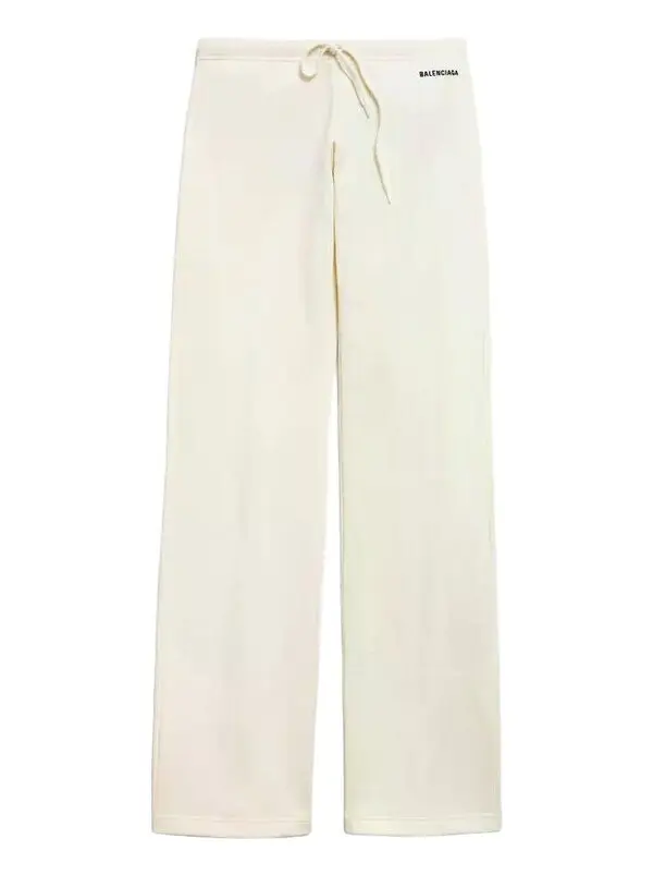Balenciaga Logo-embroidered Flared Track Pants - Neutrals