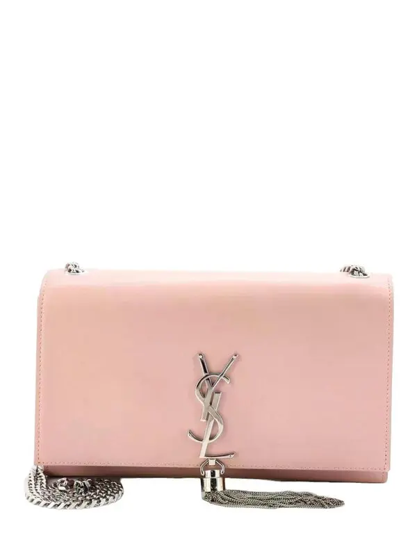 Saint Laurent Classic Monogram Tassel Leather Medium Crossbody Bag - Pink