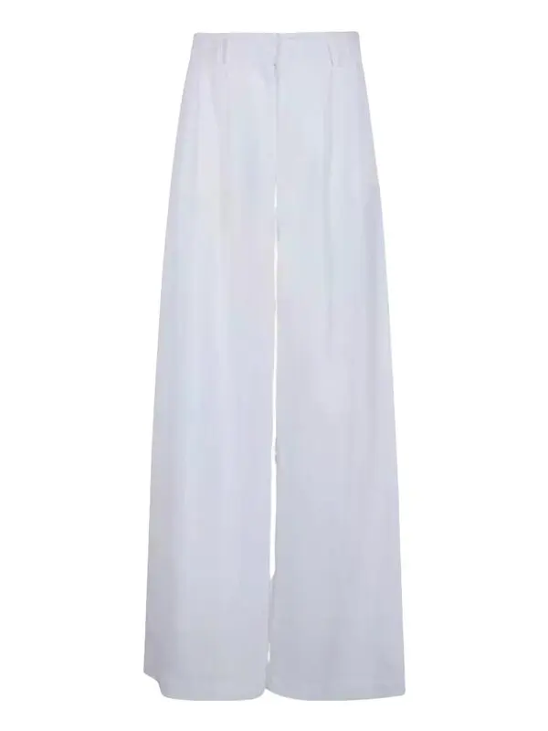 DRHOPE Pleated Wide-leg Trousers - White