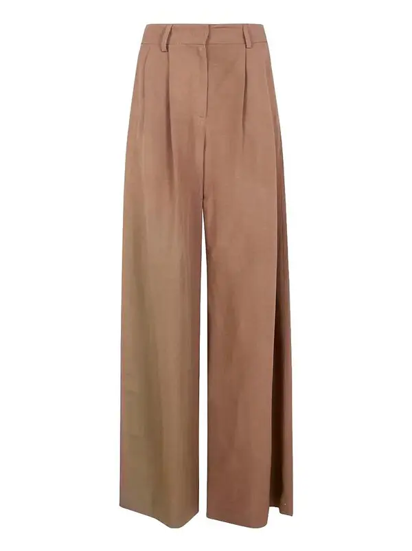 DRHOPE Pleated Wide-leg Trousers - Neutrals