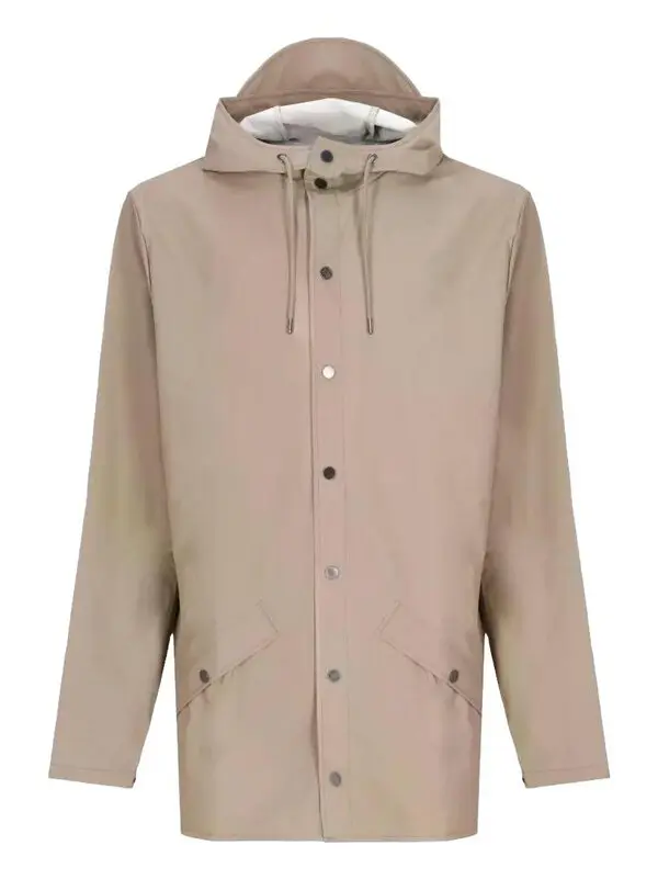 Rains Drawstring Hooded Coat - Neutrals