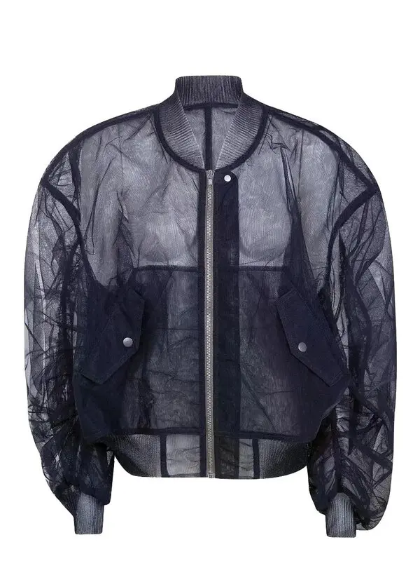 Rick Owens Sheer Bomber Jacket - Black