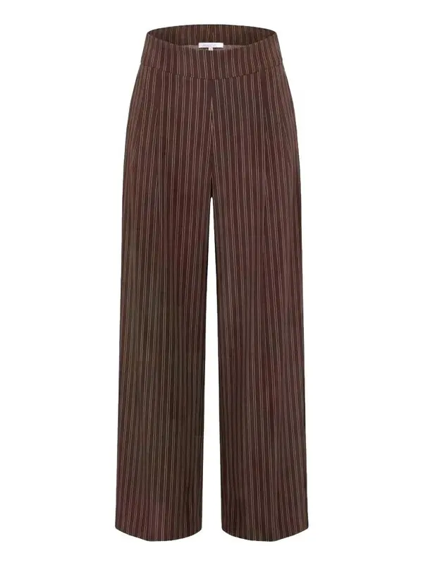 Patrizia Pepe Striped Wide-leg Trousers - Brown