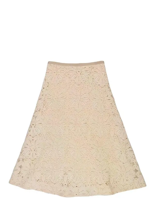 SLOWEAR Macramé Midi Skirt - Neutrals