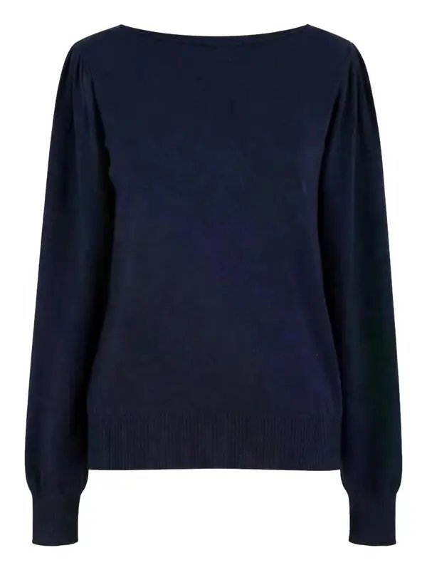 TWINSET Cut-out Gathered-shoulder Sweater - Blue
