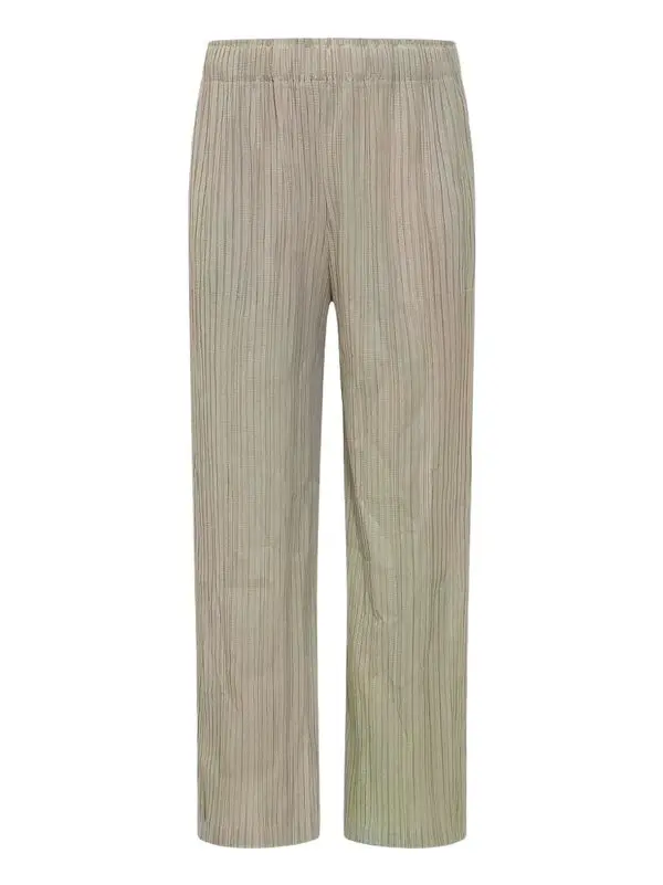 GONGDID DESIGN Plissé-effect Striped Trousers - Neutrals
