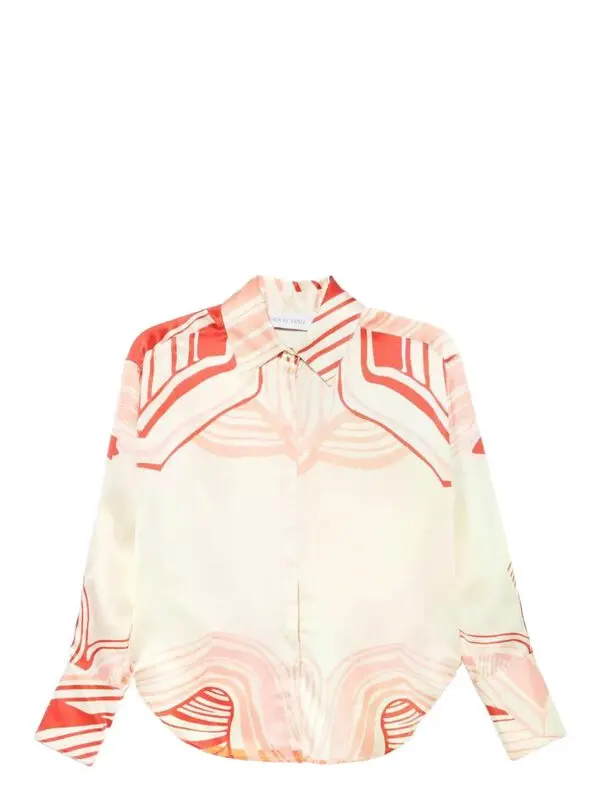 Raquel Diniz Abstract-print Silk Shirt - Neutrals