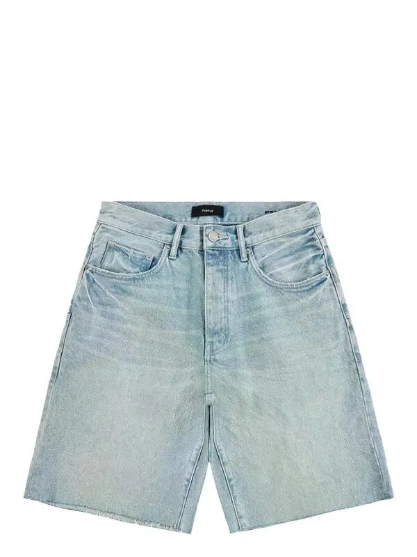 PURPLE BRAND Raw-hem Denim Shorts - Blue