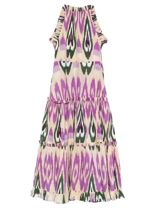 PHILIPPA 1970 Shiloh Ikat-print Maxi Dress - Neutrals