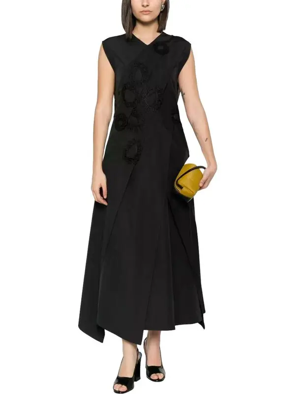 LITKOVSKA Embroidered Layered Maxi Dress - Black