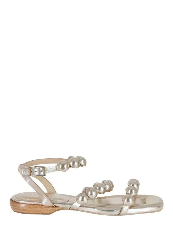 Ash Regy Bead-embellished Metallic Sandals - Gold