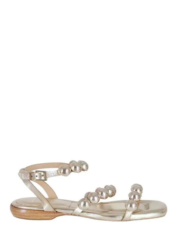 Ash Regy Bead-embellished Metallic Sandals - Gold
