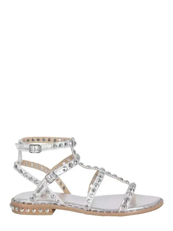 Ash Stud-embellished Cage Sandals - Silver