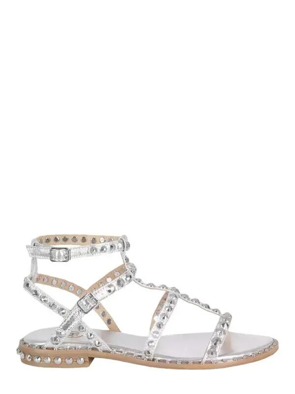 Ash Stud-embellished Cage Sandals - Silver