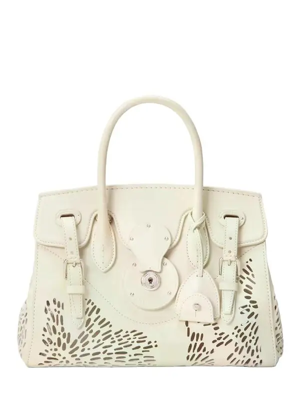 Ralph Lauren Soft Ricky 27 Laser-cut Tote Bag - White