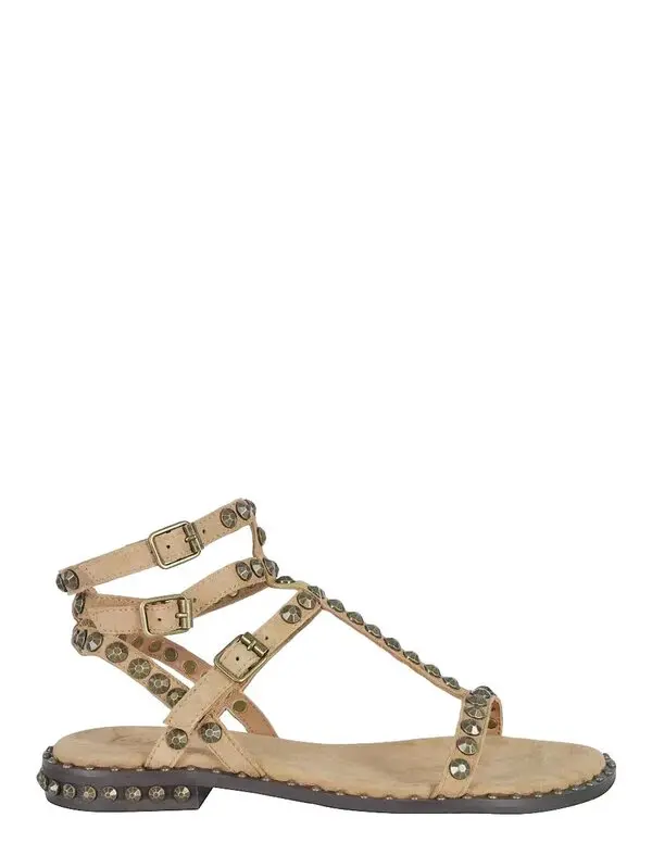Ash Play Stud-embellished Suede Sandals - Neutrals