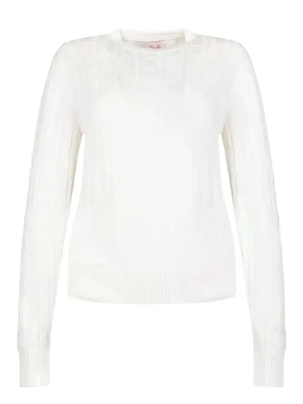 MC2 SAINT BARTH Cable-knit Sweater - White