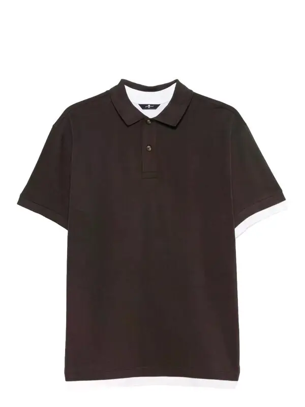 7 For All Mankind Layered-effect Polo Shirt - Brown