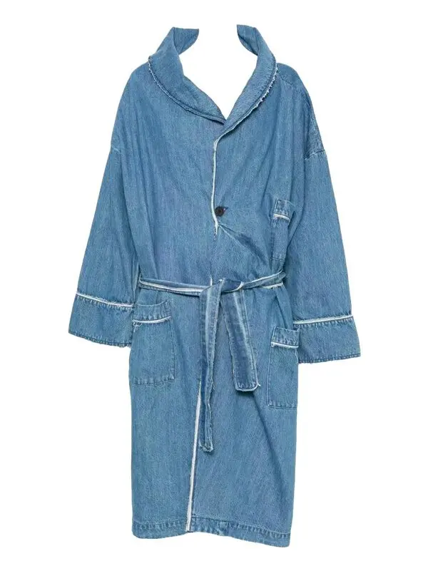 FAÇON JACMIN Miki Frayed-hem Oversized Coat - Blue